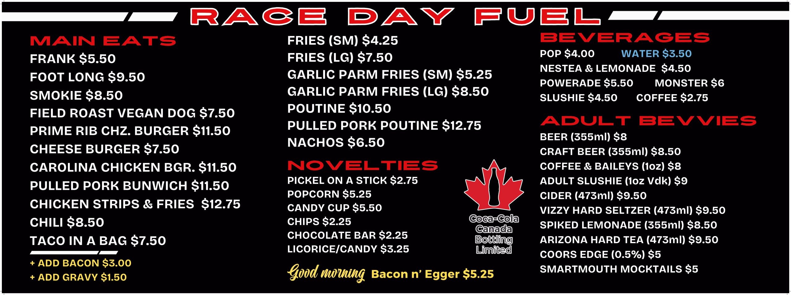 Food Services - RAD Torque Raceway